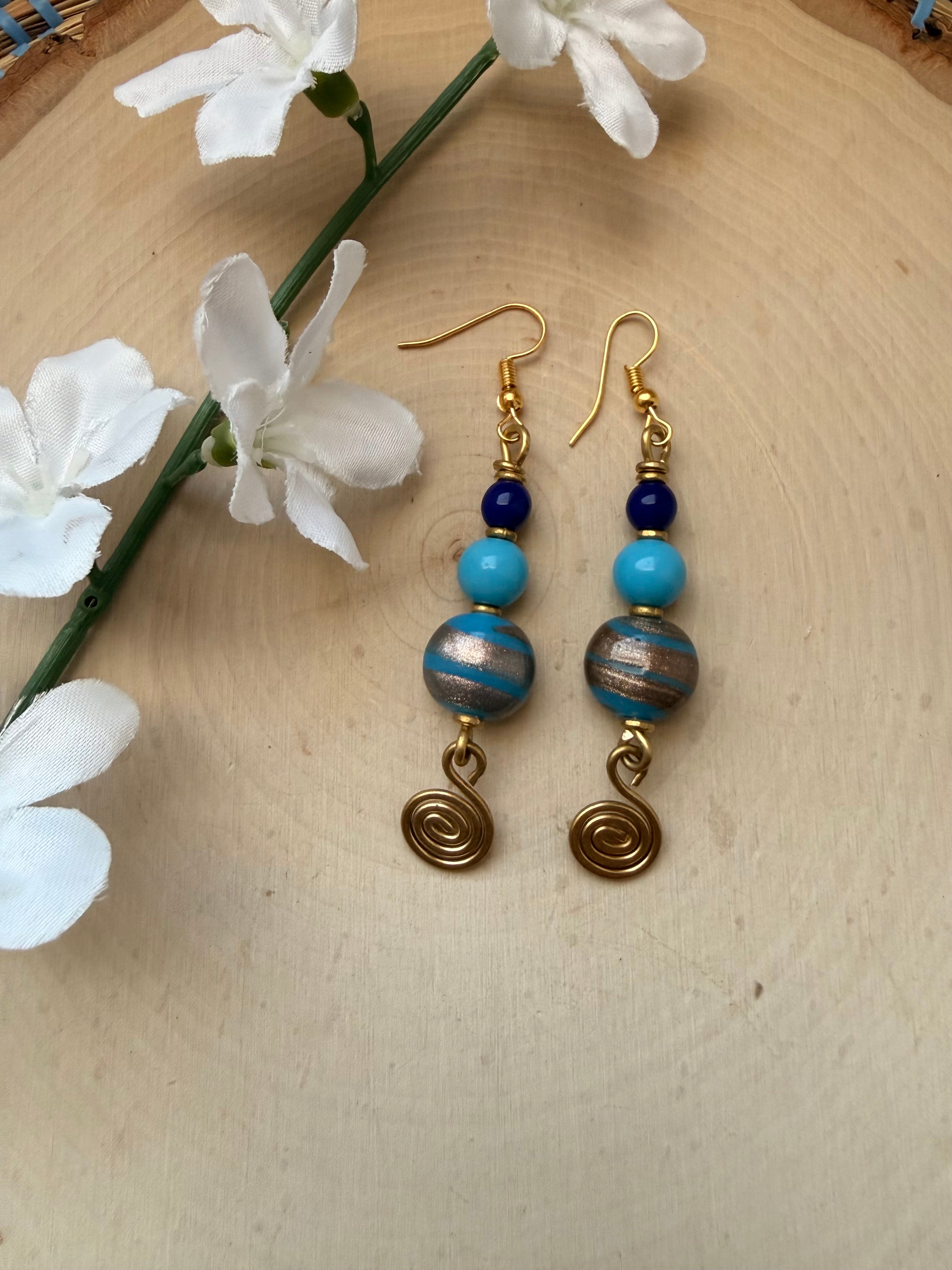 Jupiter Beaded Brass Earrings – The Africa within me